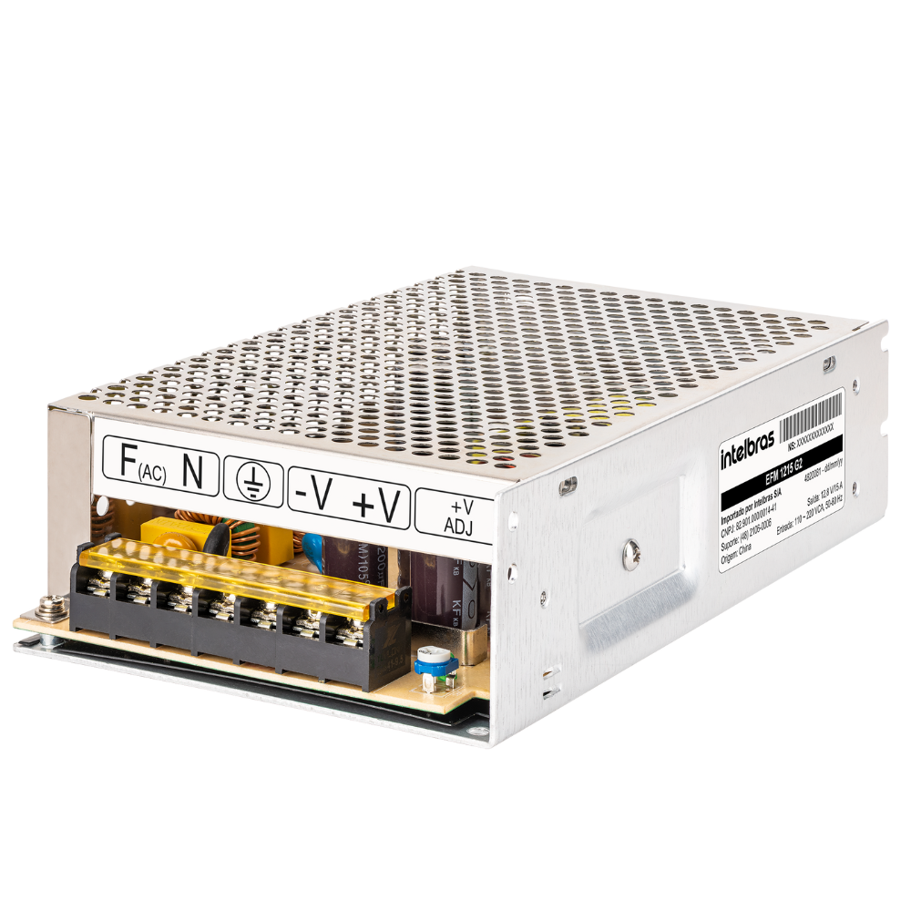 Fonte AC/DC 12,8V 15A metálica EFM 1215 G2 | Intelbras
