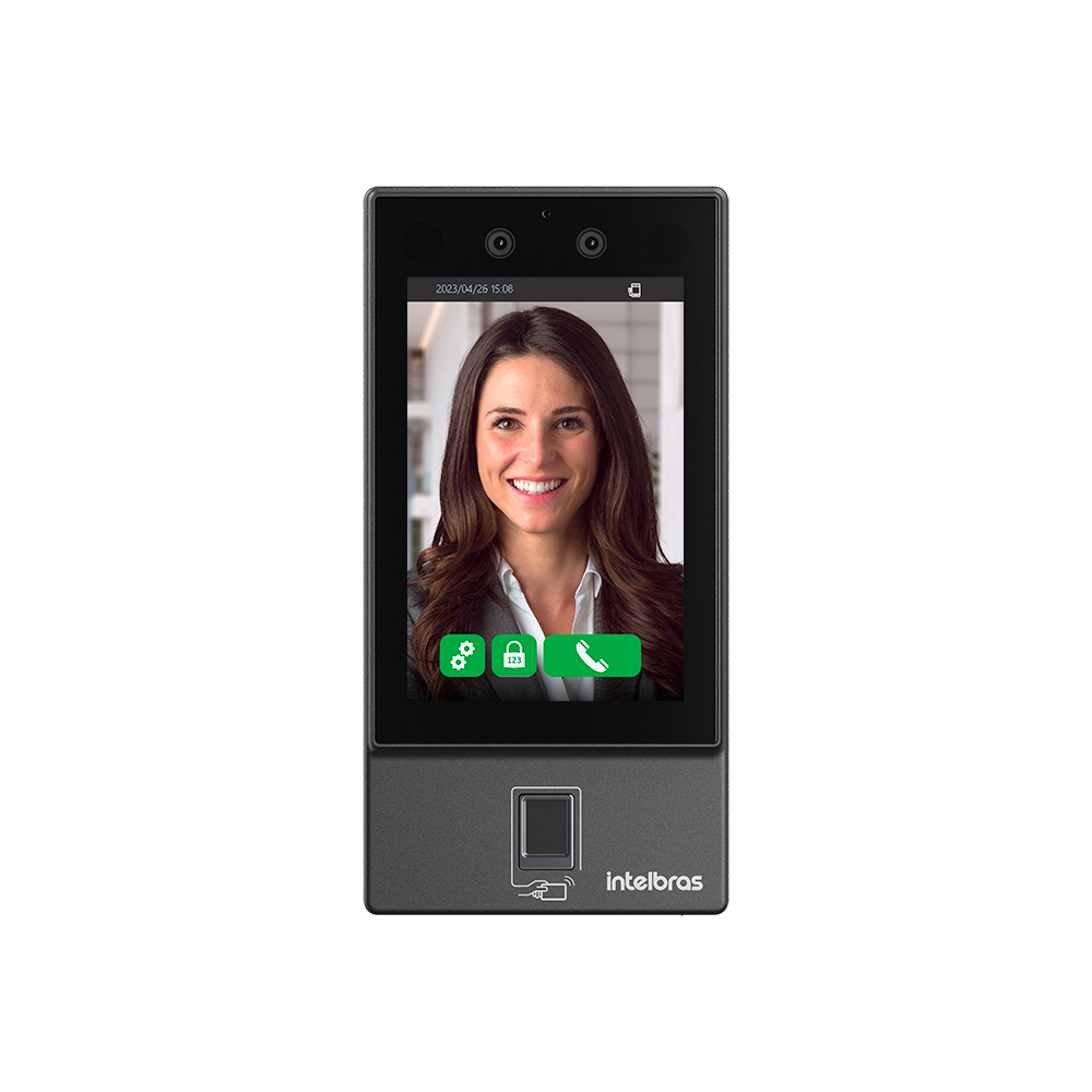 Controlador de acceso facial con biometría digital SS 3542 MF W | Intelbras