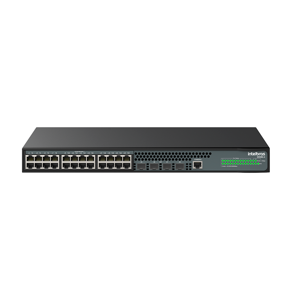 Switch Gerenciável 24 portas Gigabit e 4 portas SFP S2328G-A | Intelbras