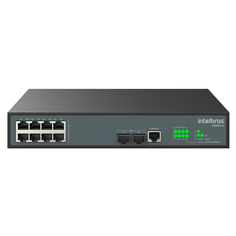 Switch Gerenciável 8 Portas Gigabit Ethernet com 2 Portas SFP S2310G-A ...